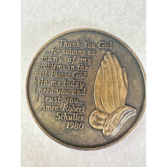 Jewelry | Vintage Gold Tone Bronze Prayer Bible Verses Round ...